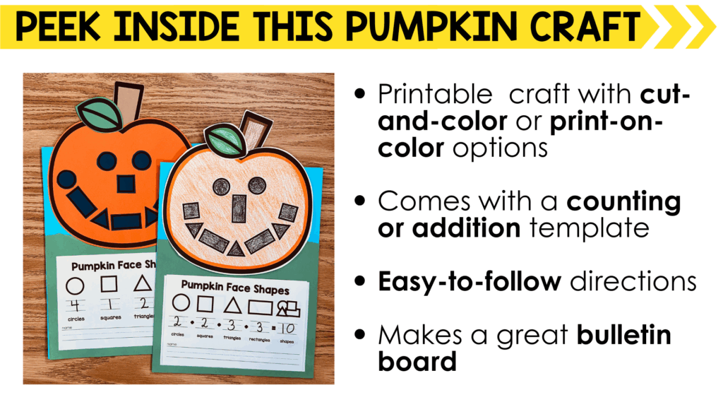Pumpkin Shape Craft | Jack-o’-Lantern Faces with 2D Shapes for ...
