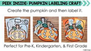 Pumpkin Crafts for Kindergarten | Labeling, Sorting, & Shape Craft ...
