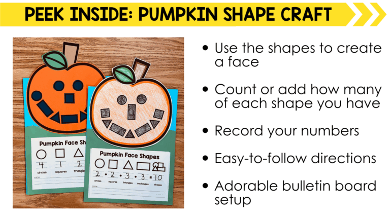 Pumpkin Crafts for Kindergarten | Labeling, Sorting, & Shape Craft ...