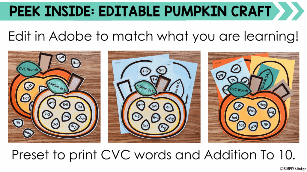 Pumpkin Crafts for Kindergarten | Labeling, Sorting, & Shape Craft ...