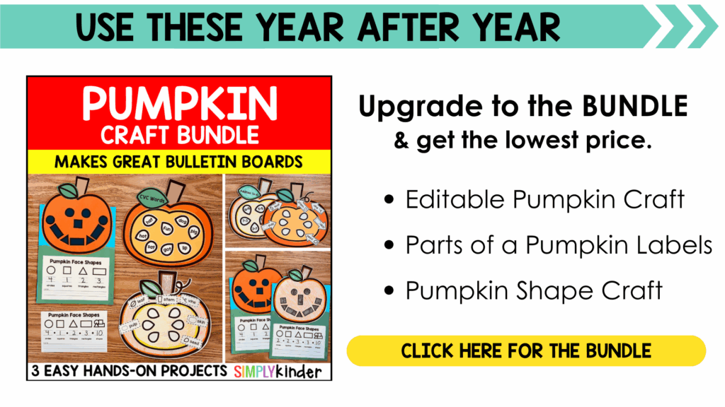 Pumpkin Crafts for Kindergarten | Labeling, Sorting, & Shape Craft ...