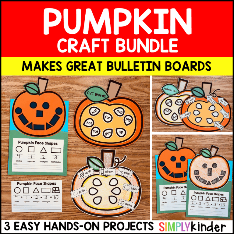 Pumpkin Crafts for Kindergarten | Labeling, Sorting, & Shape Craft ...