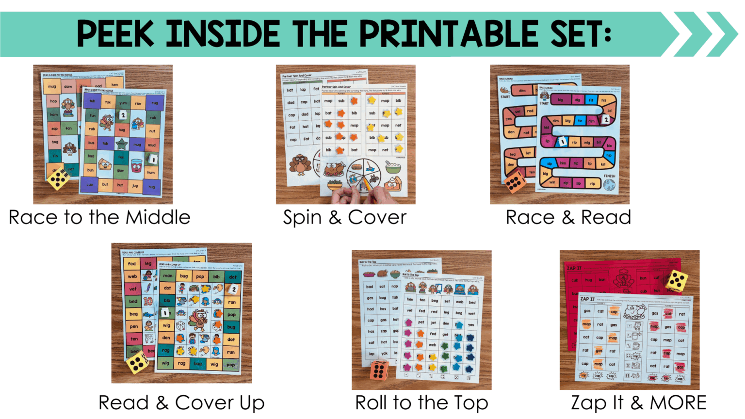 Thanksgiving CVC Games – No-Prep Literacy Activities for Kindergarten ...