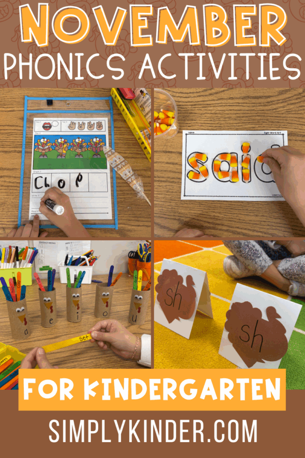 November Phonics Activities - Simply Kinder