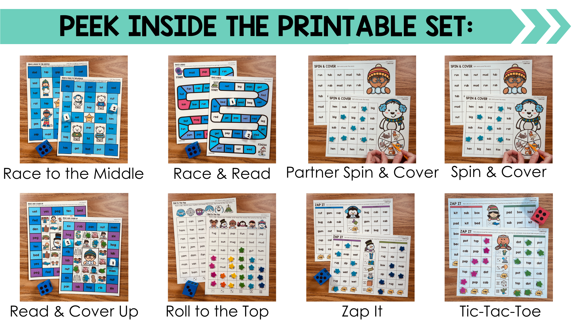 Winter CVC Games – No-Prep Literacy Activities for Kindergarten and ...