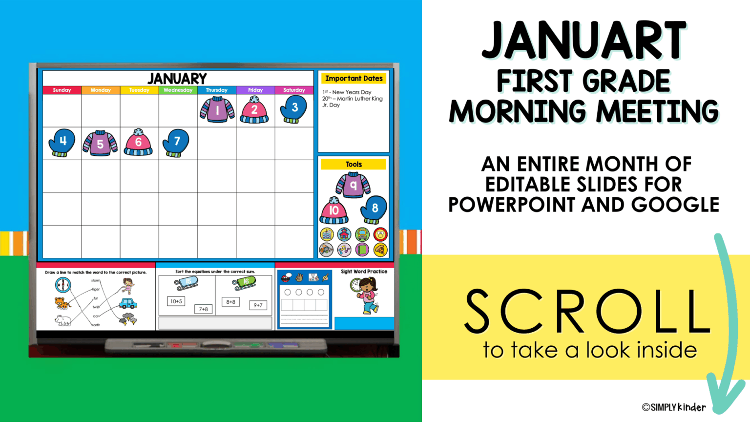January Morning Meeting Slides for First Grade, Activities, Questions ...