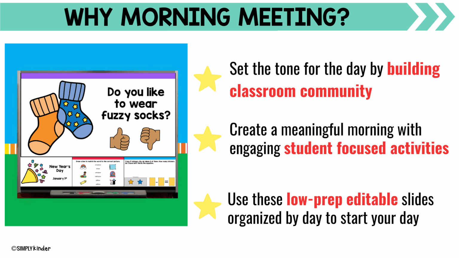 January Morning Meeting Slides for First Grade, Activities, Questions ...