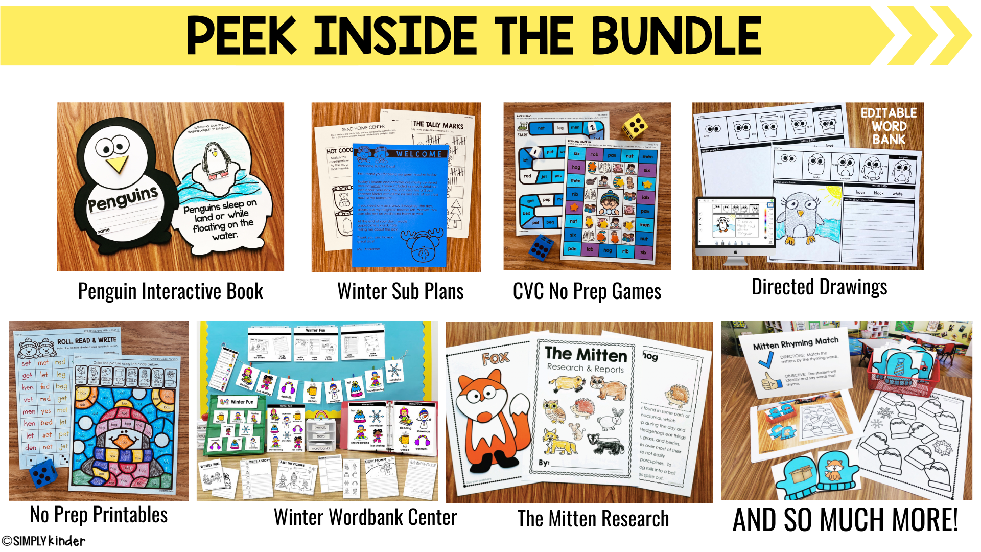Winter Activities Kindergarten Bundle, Centers, Writing, No-Prep, Games ...