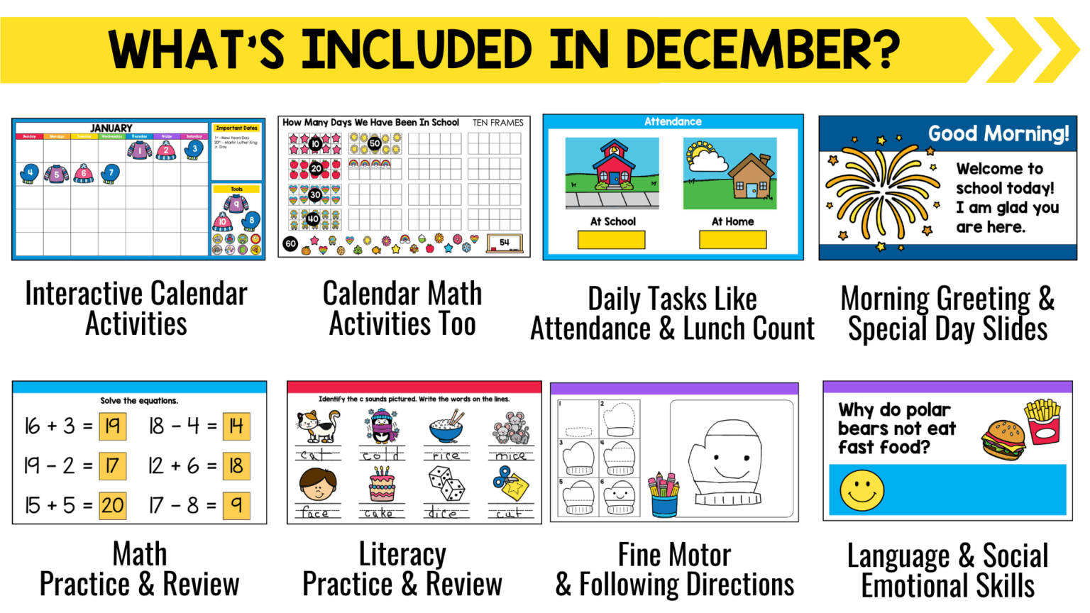 January Morning Meeting Slides for First Grade, Activities, Questions ...