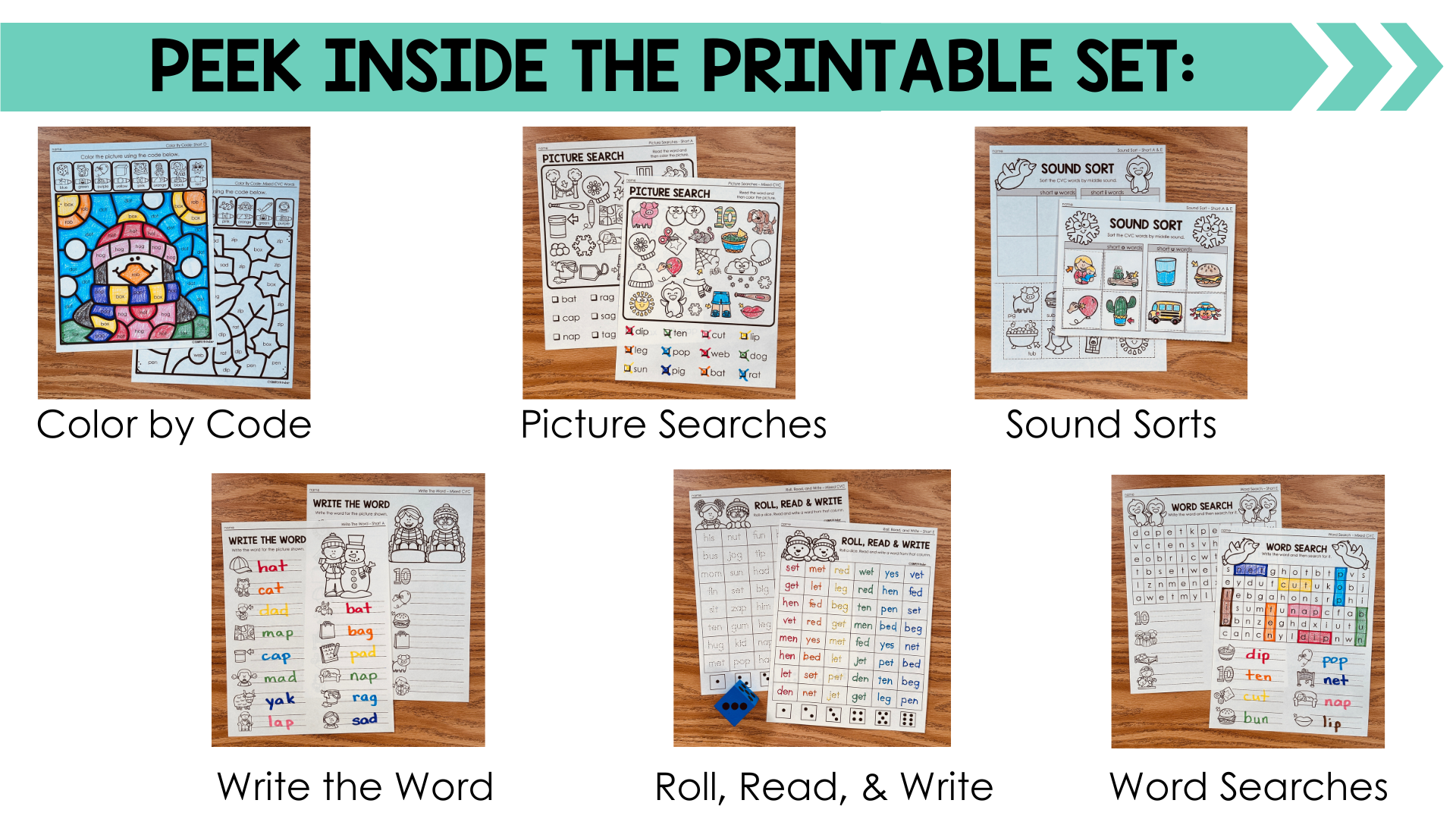 Winter CVC Printables – No-Prep Phonics Worksheets for Kindergarten ...