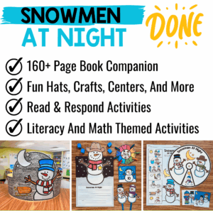 Snowmen at Night Craft, Writing, Activities, Kindergarten Book ...