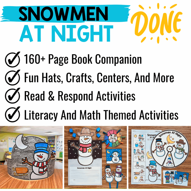 Snowmen at Night Craft, Writing, Activities, Kindergarten Book ...