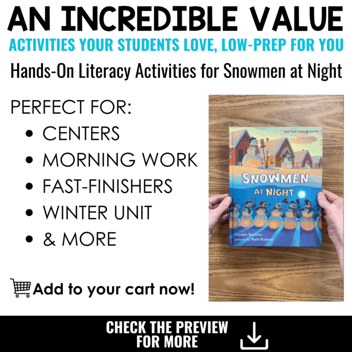 Snowmen at Night Craft, Writing, Activities, Kindergarten Book ...