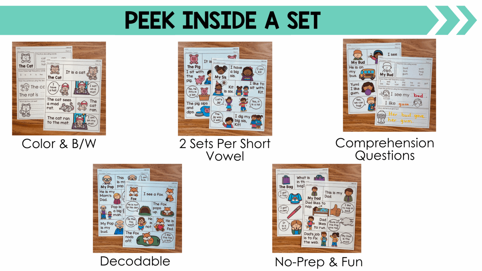 Decodable CVC Comics Passages with Comprehension Questions, Science of ...
