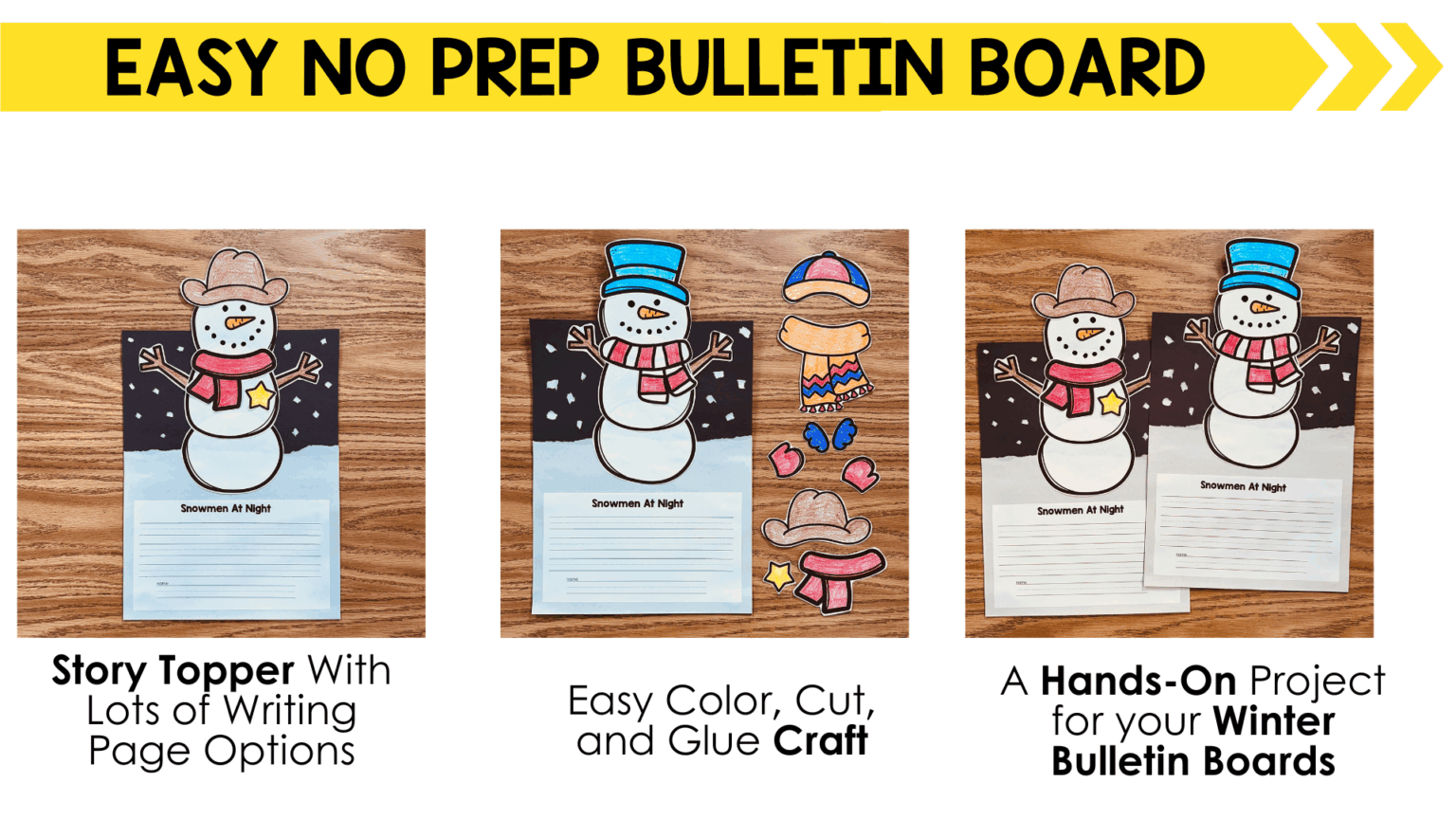 Snowmen at Night Craft, Writing, Activities, Kindergarten Book ...