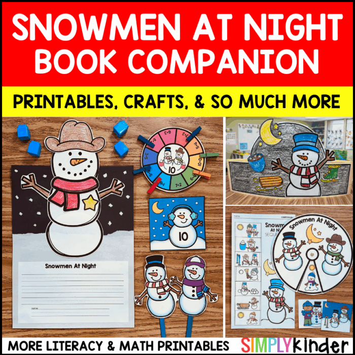 Snowmen at Night Craft, Writing, Activities, Kindergarten Book ...