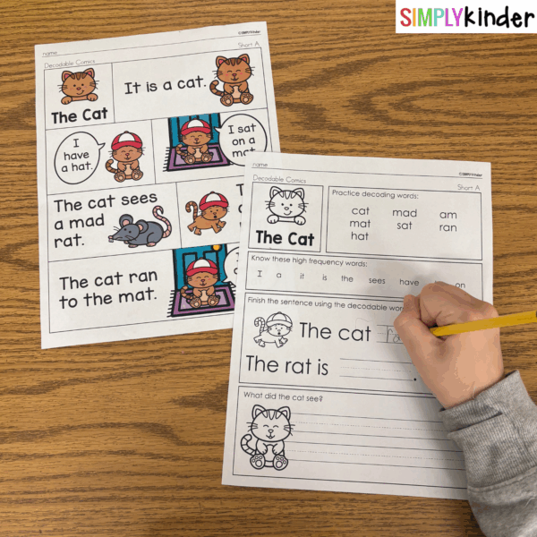 Decodable CVC Comics for Kindergarten - Simply Kinder