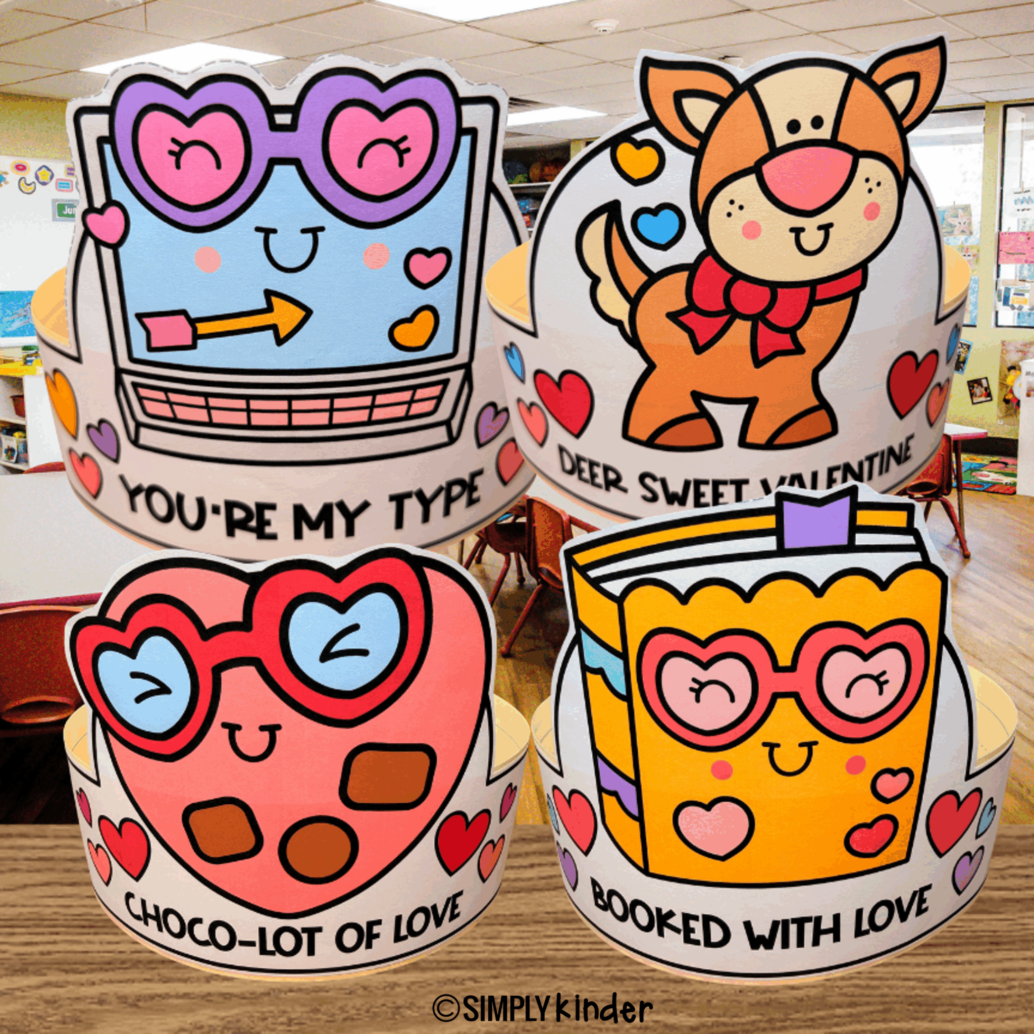 Punny Valentines Day Hat, Printable Crown for Kindergarten and First ...