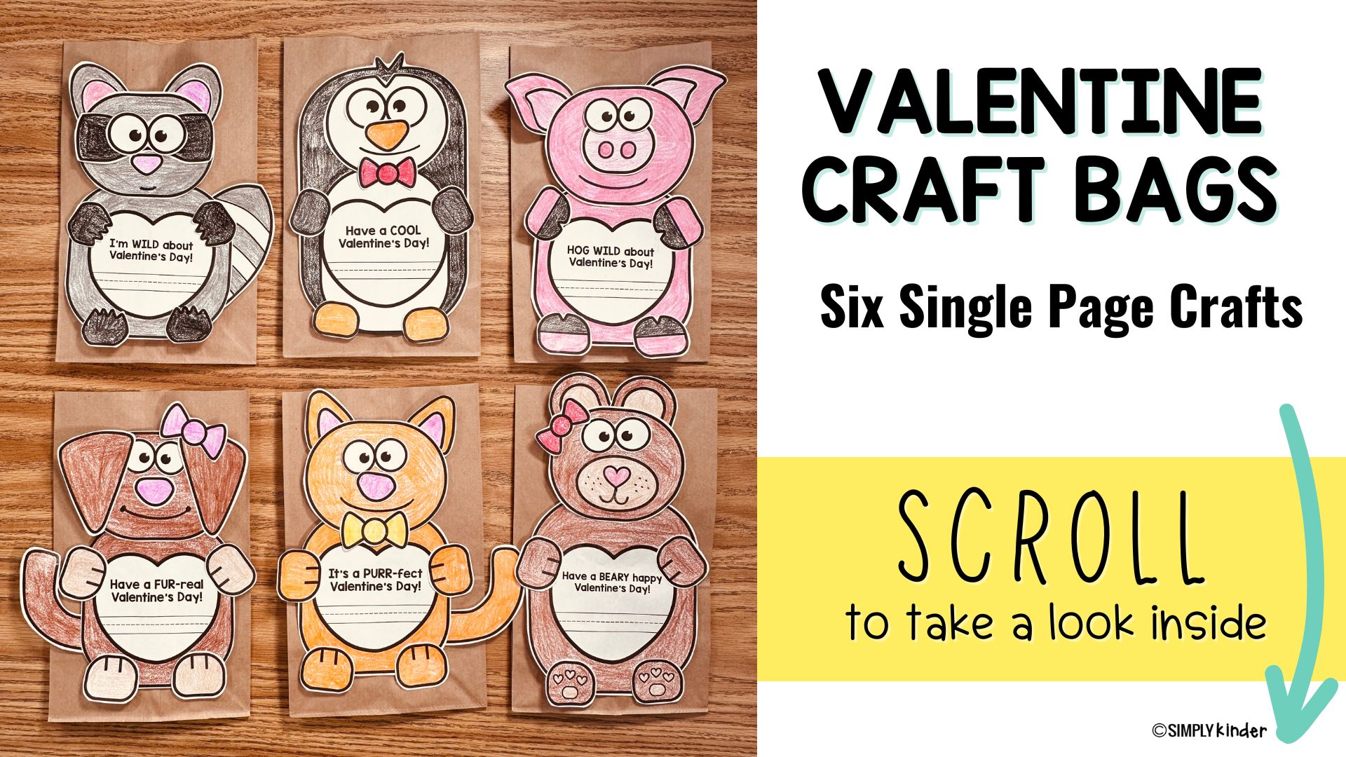 Valentine’s Day Bag Crafts, Animal Valentine Holders for PreK ...