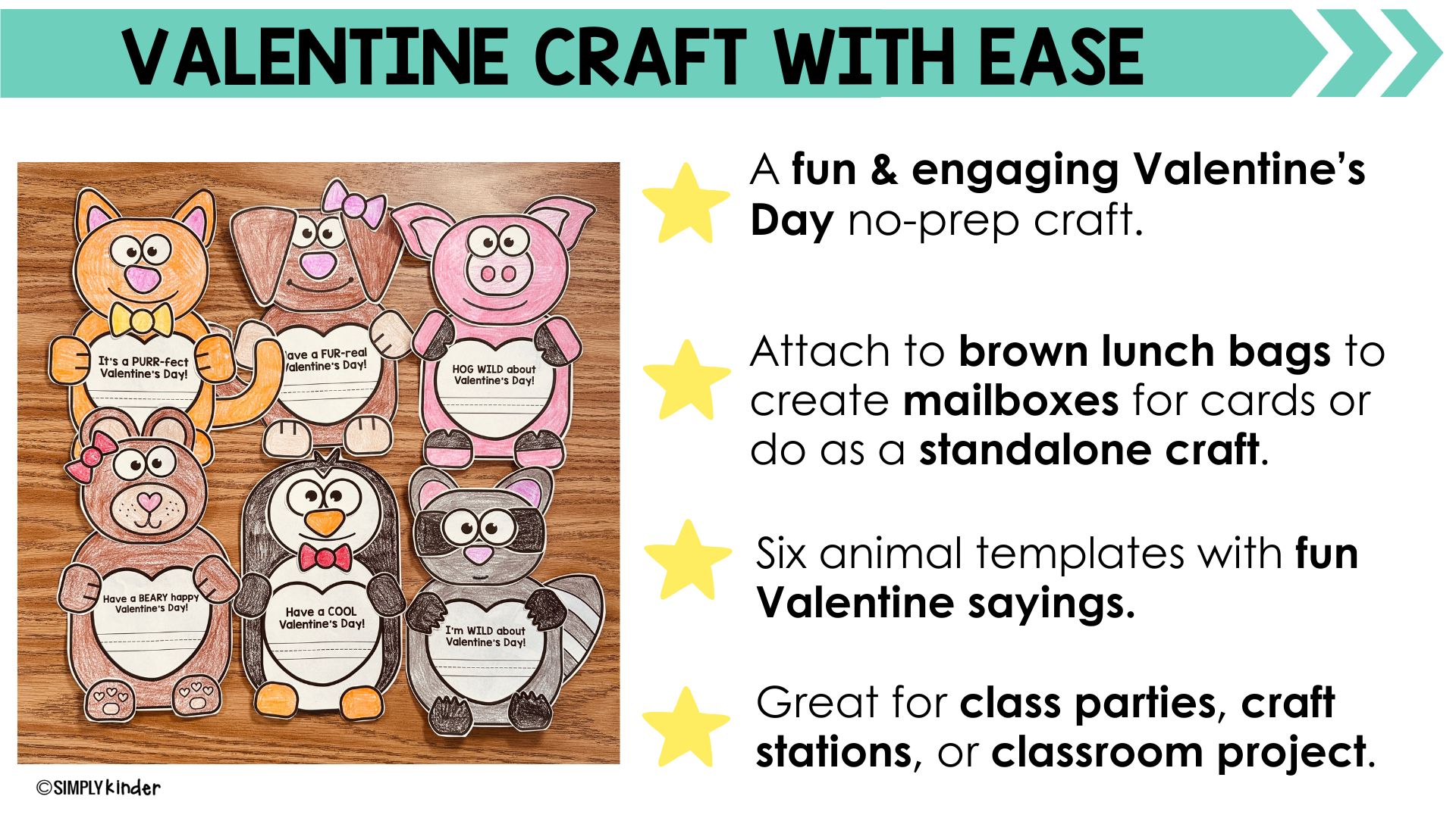 Valentine’s Day Bag Crafts, Animal Valentine Holders for PreK ...