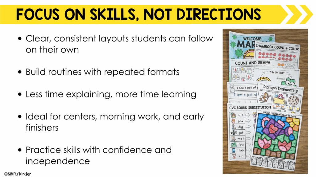 March No Prep Kindergarten Packet, Morning Work, Fast Finisher ...