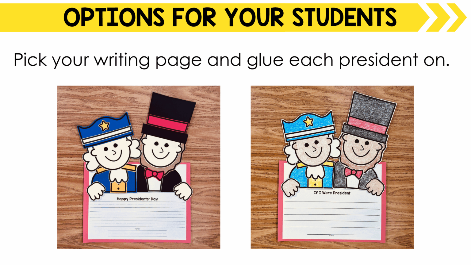 Presidents’ Day Craft Activities, February Bulletin Board Writing Craft ...