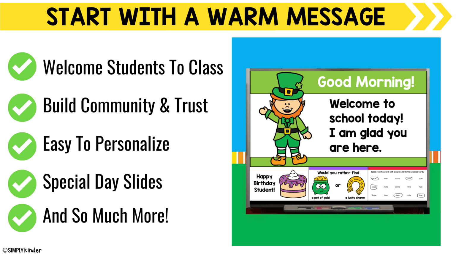 March Morning Meeting Slides for First Grade, Activities, Questions ...