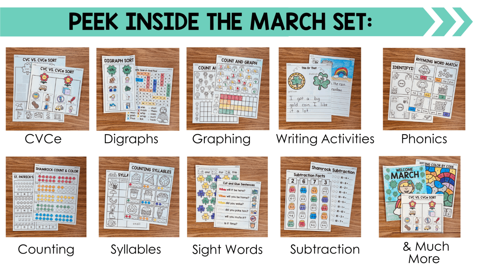 March No Prep Kindergarten Packet, Morning Work, Fast Finisher ...
