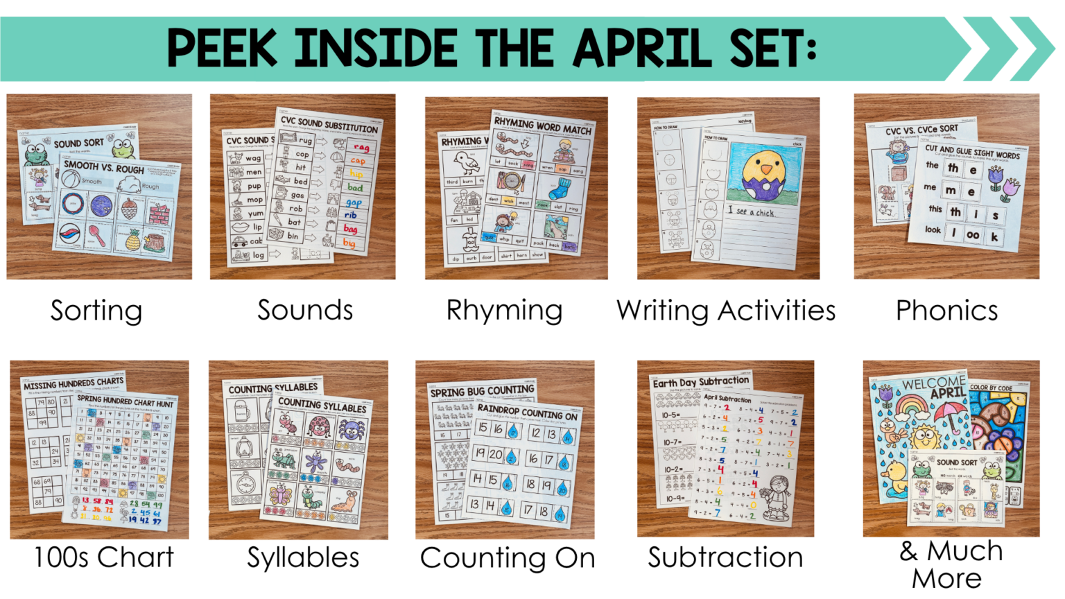 April No Prep Kindergarten Packet, Morning Work, Fast Finisher ...