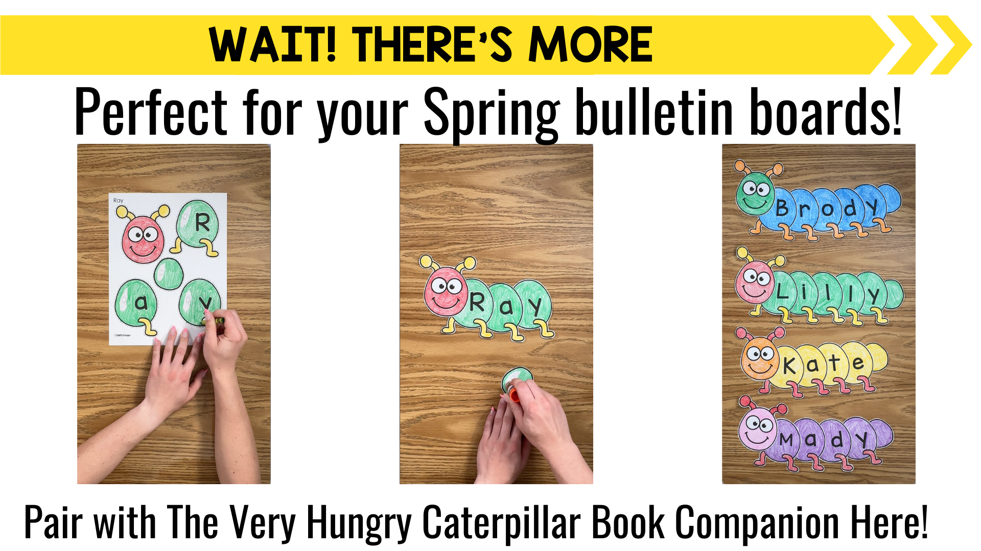 The Very Hungry Caterpillar Spring Name Craft, Bulletin Boards, March ...