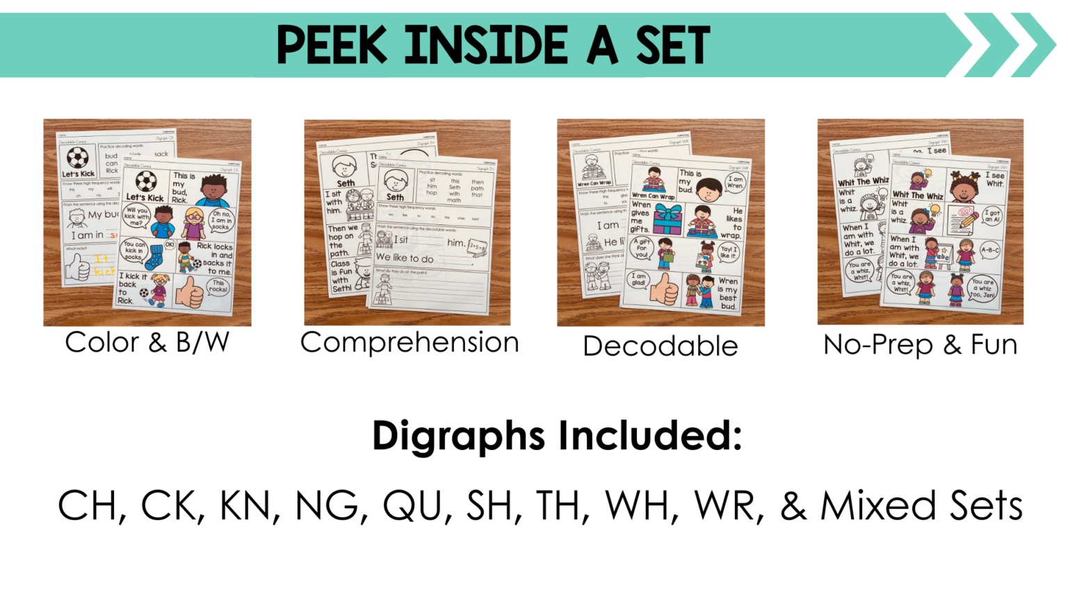 Decodable Digraph Comics Passages with Comprehension Questions, Science ...